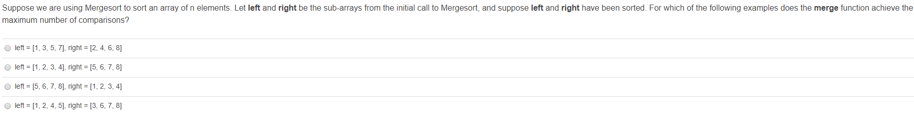 Solved Suppose We Are Using Mergesort To Sort An Array Of N