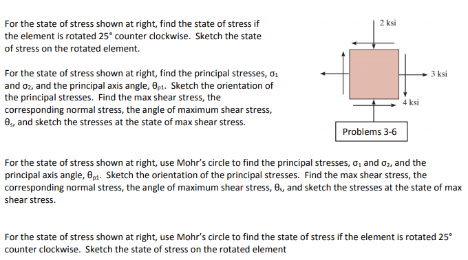Solved When the element is rotated 25º CCW, what is the | Chegg.com