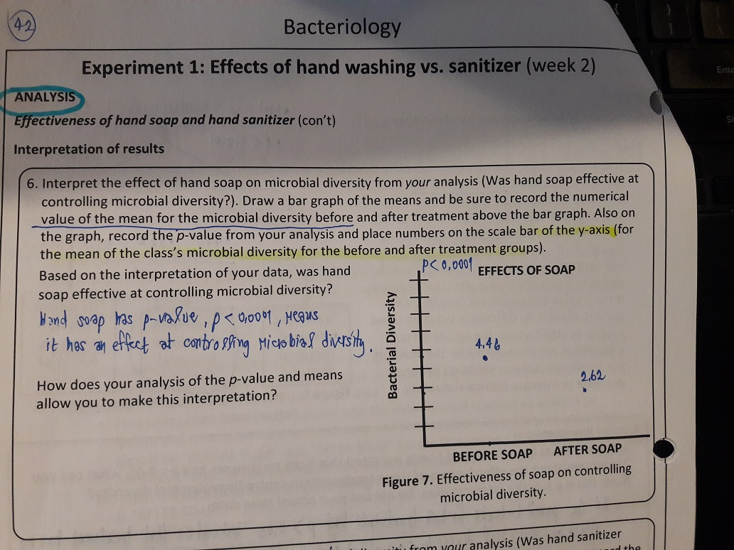 Solved Interpret the effect of hand soap on microbial | Chegg.com
