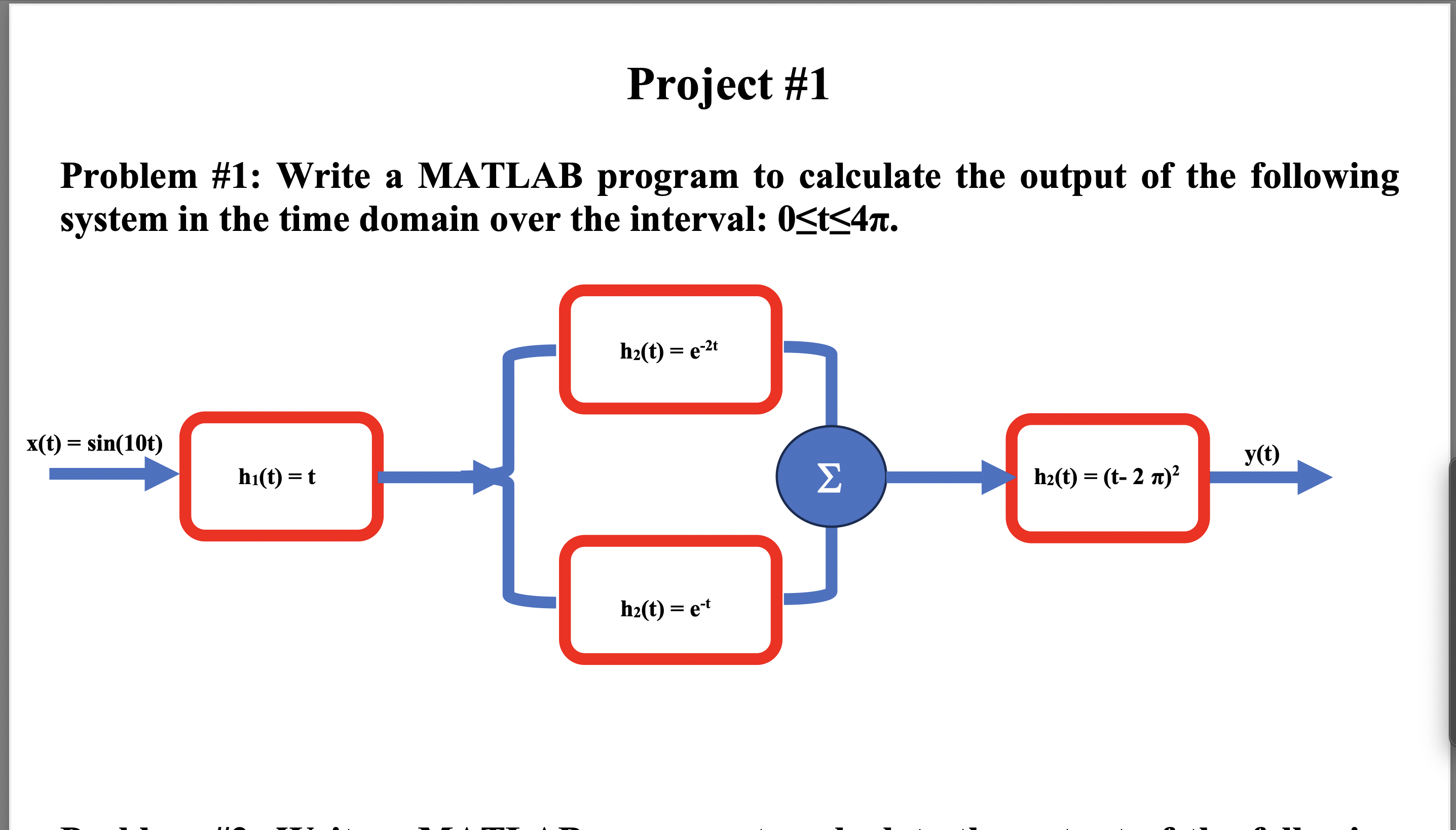 Solved Project #1Problem #1: Write a MATLAB program to | Chegg.com