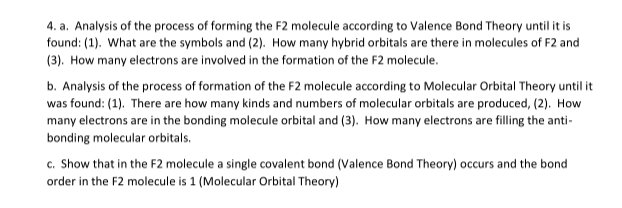 Solved 4. a. Analysis of the process of forming the F2 | Chegg.com