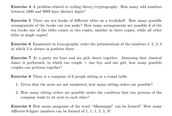 Solved Elementary Combinatorics Exercise 1 A multiple choice | Chegg.com