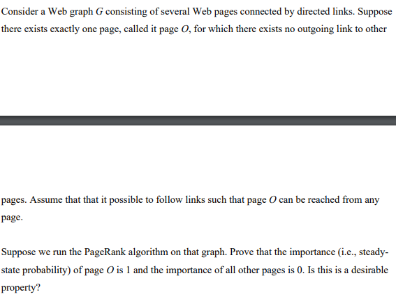 Consider a Web graph G consisting of several Web | Chegg.com