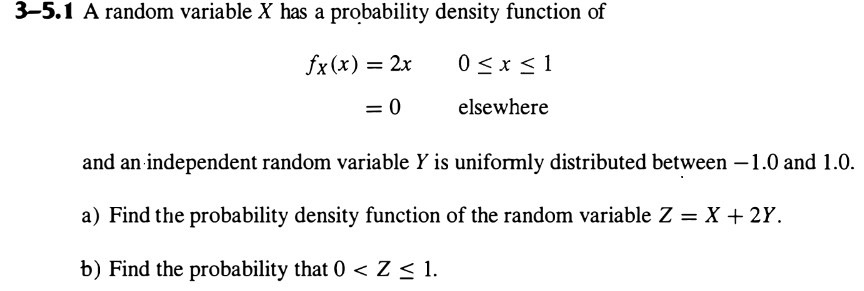 Solved 3-5.1 A random variable X has a probability density | Chegg.com
