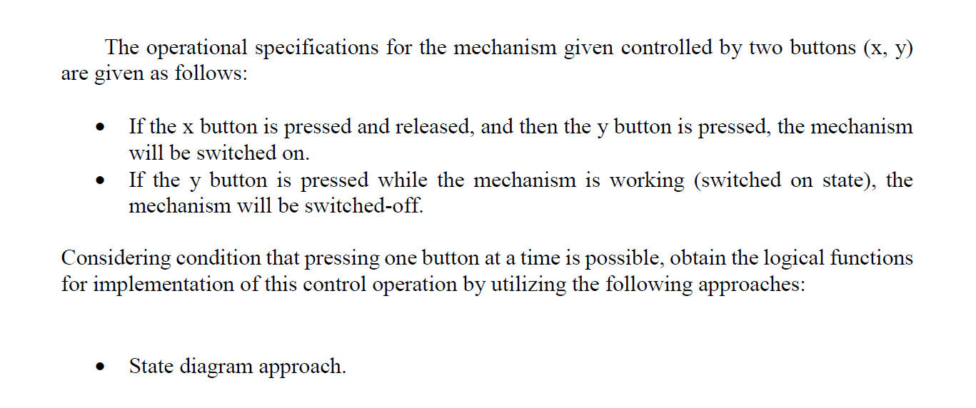 Solved The operational specifications for the mechanism | Chegg.com