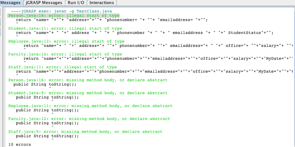 Solved Design a class named Person and its two subclasses | Chegg.com