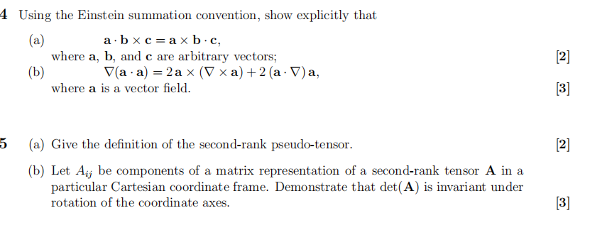 Solved 4 Using the Einstein summation convention, show | Chegg.com