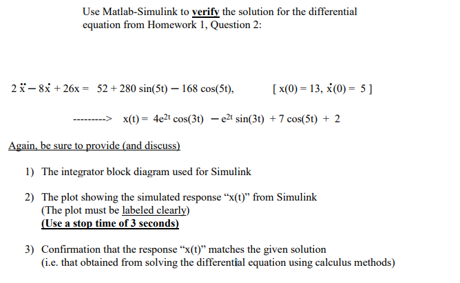 Solved Can you use the latest version of Matlab for this and | Chegg.com