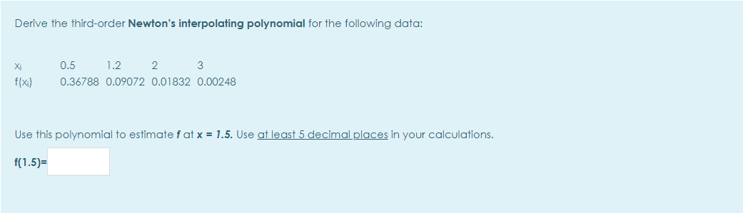 Solved Derive the third-order Newton's interpolating | Chegg.com