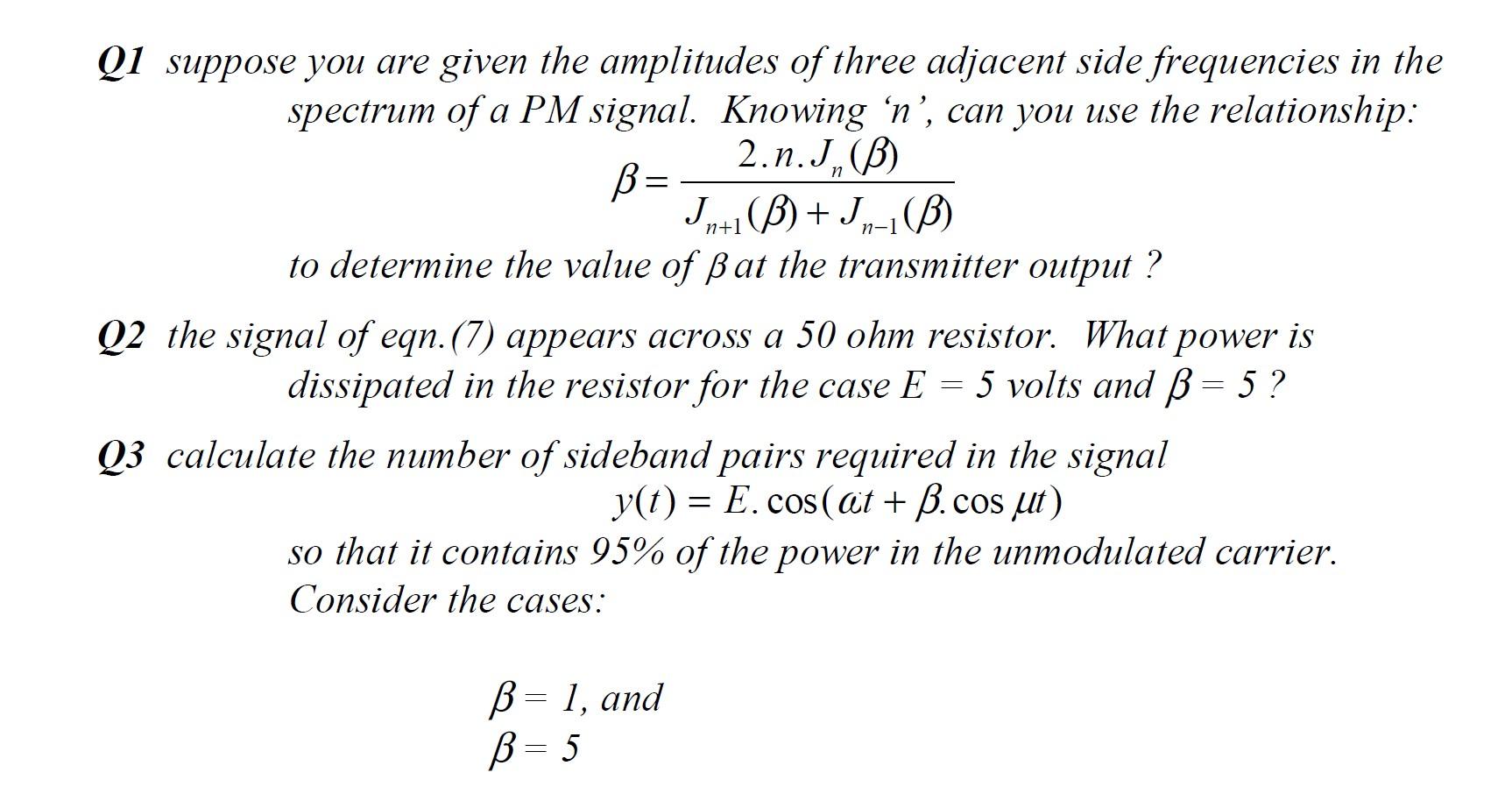 Solved Q1 suppose you are given the amplitudes of three | Chegg.com