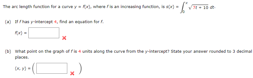 Solved The arc length function for a curve y=f(x), where f | Chegg.com