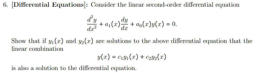 Solved [Differential Equations]: Consider the linear | Chegg.com