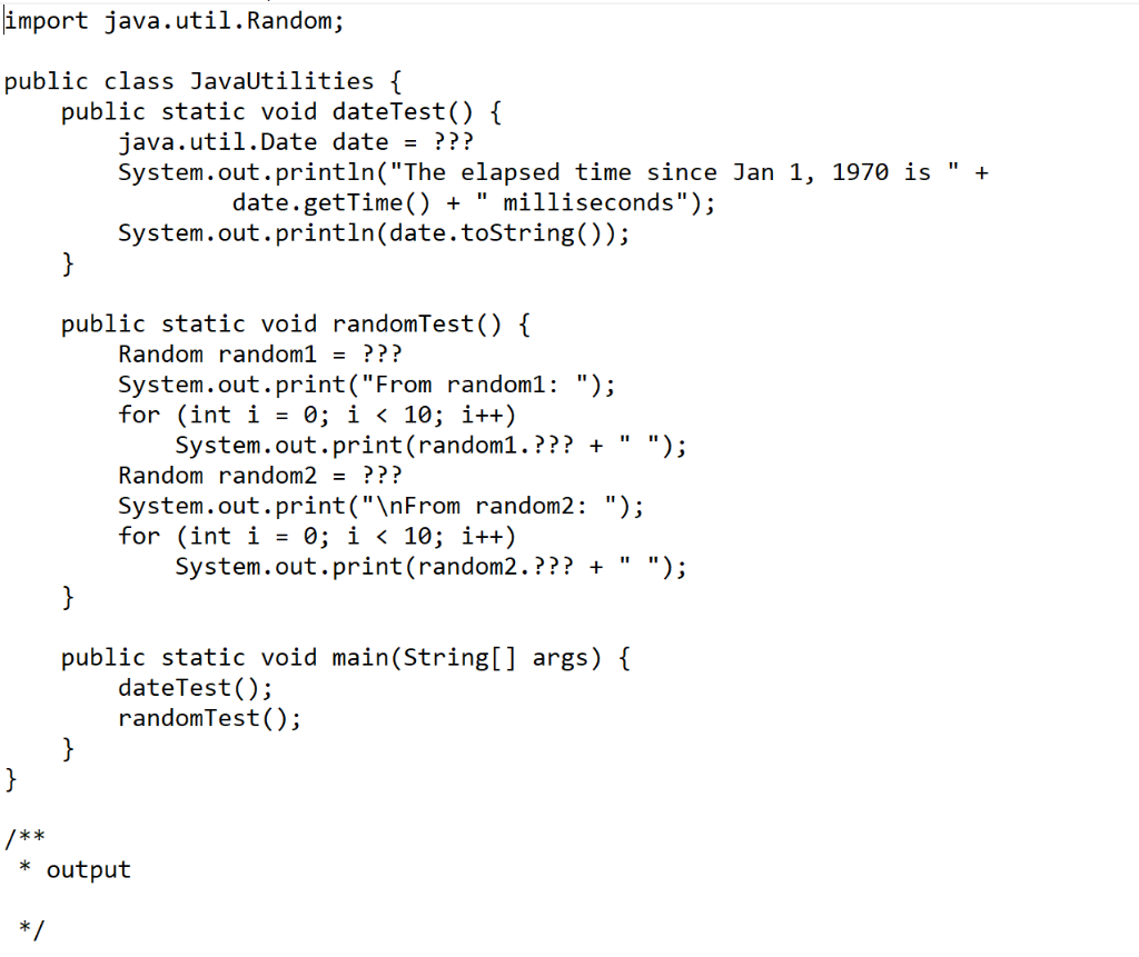 Solved Hey my teacher gave me these unfinished java codes, | Chegg.com