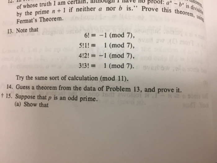 Solved Note that 6! identical- 1 (mod 7), 5!1! identical | Chegg.com