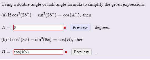 Solved Using a double-angle or half-angle formula to | Chegg.com