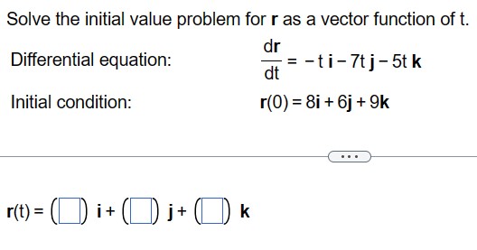Solved Solve the initial value problem for r as a vector | Chegg.com