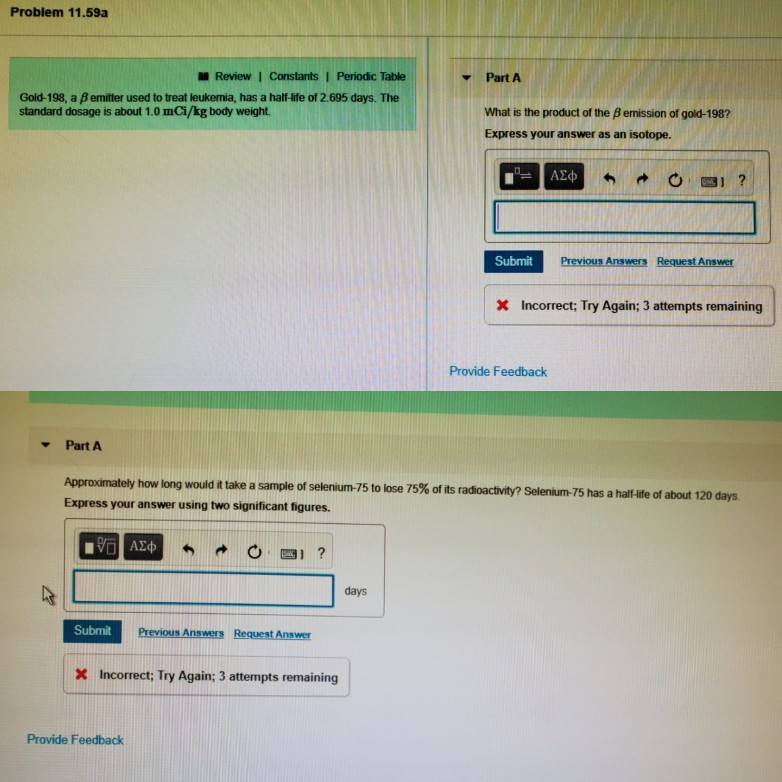 Solved Problem 11.59a Review I constants l Periodic Table | Chegg.com