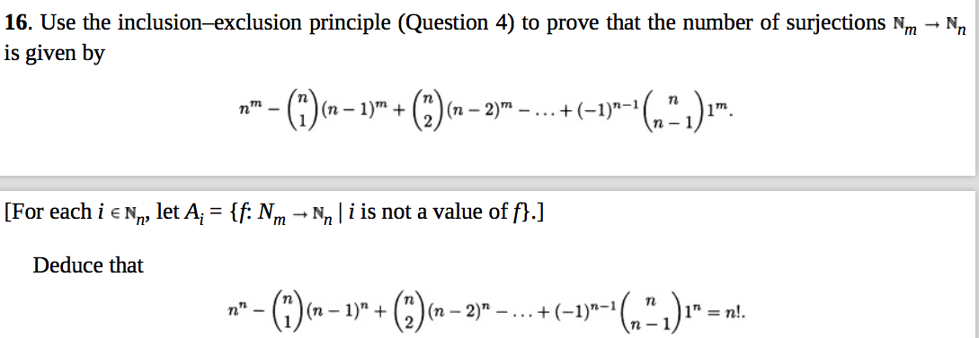 Solved 16. Use the inclusion-exclusion principle (Question | Chegg.com