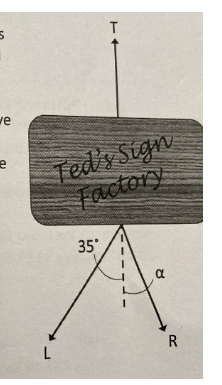Solved Three cables are used to stabilize sign, T, L, and R | Chegg.com