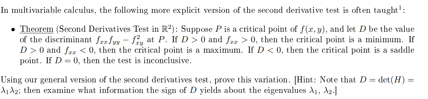 Solved In multivariable calculus, the following more | Chegg.com