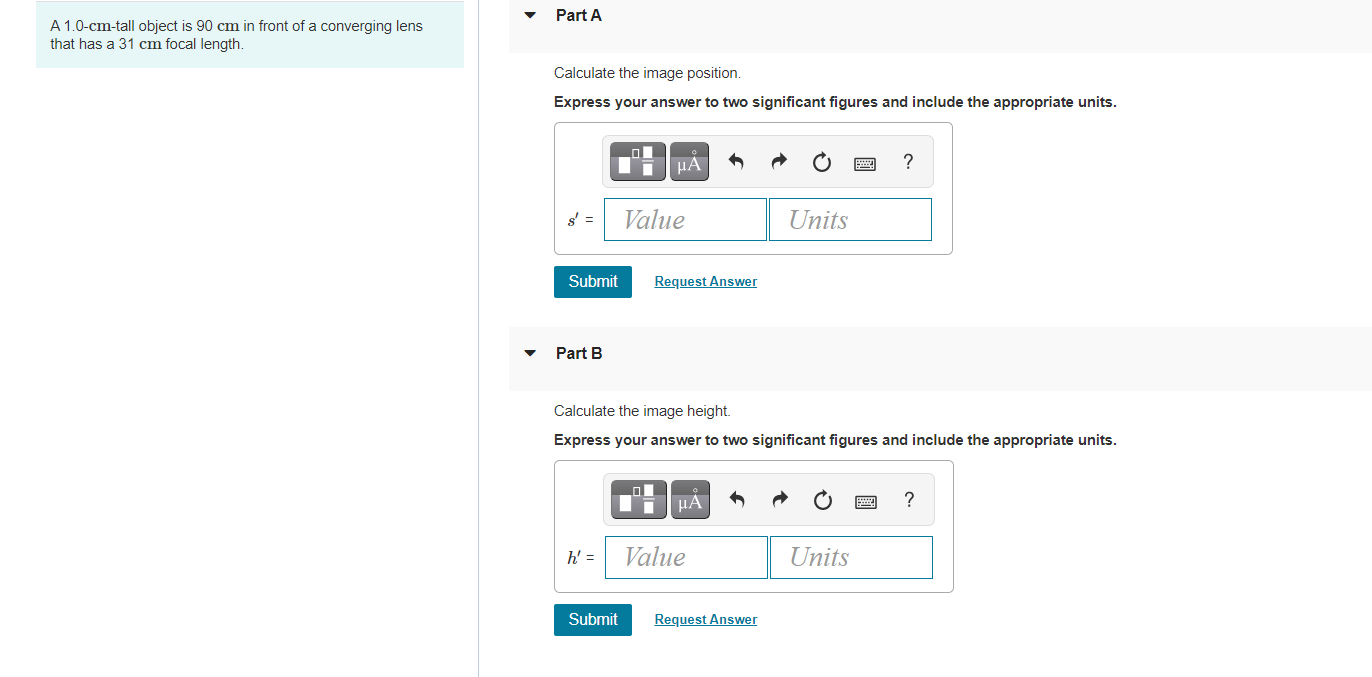 Solved A 1.0-cm-tall object is 90 cm in front of a | Chegg.com