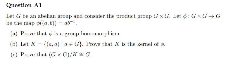 Solved Let G be an abelian group and consider the product | Chegg.com