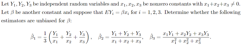 Solved Let Y1,Y2,Y3 be independent random variables and | Chegg.com