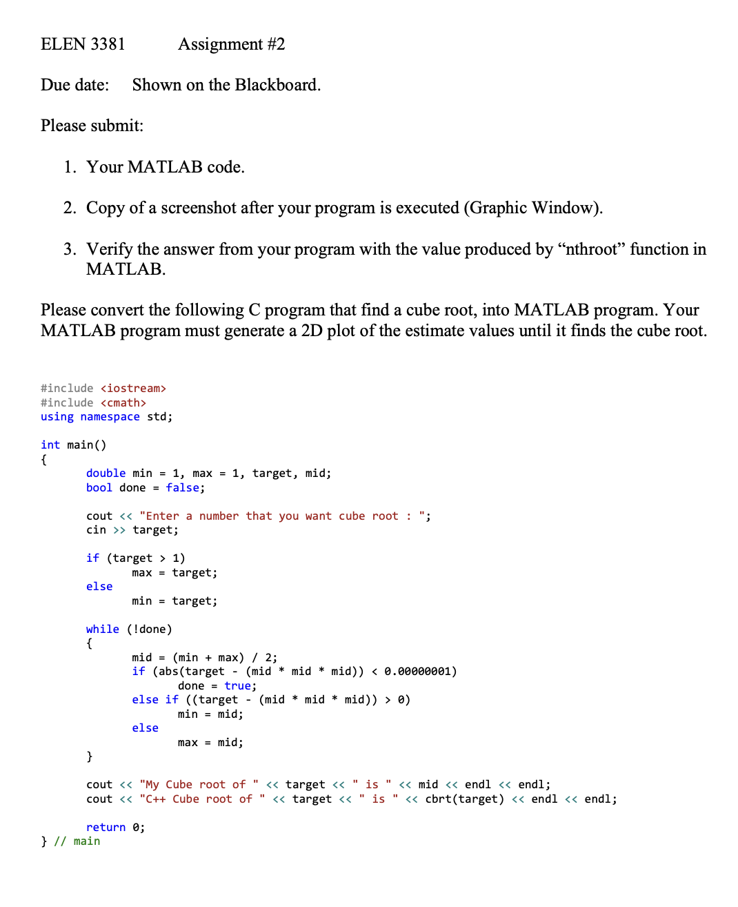 Solved Due date: Shown on the Blackboard.Please submit:Your | Chegg.com