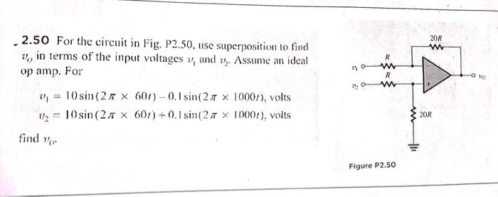Solved 2.50 For the circuit in Fig. P2.50, use superposition | Chegg.com