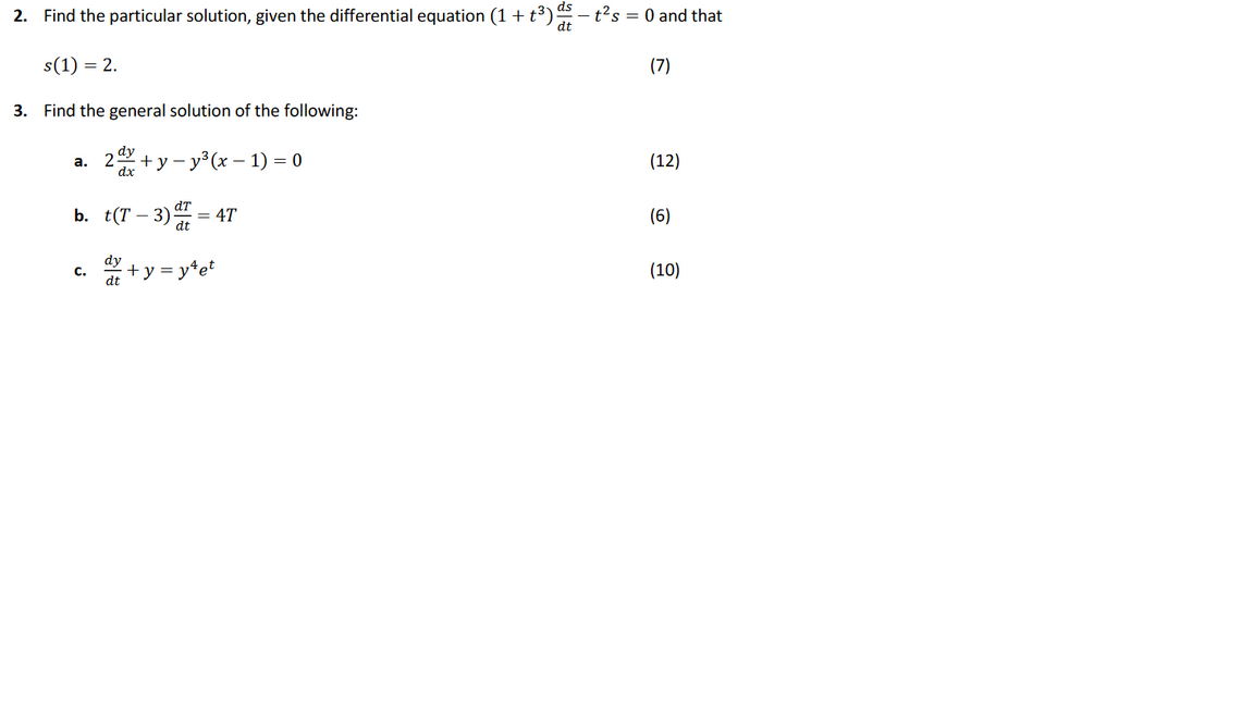 Solved 2. Find the particular solution, given the | Chegg.com