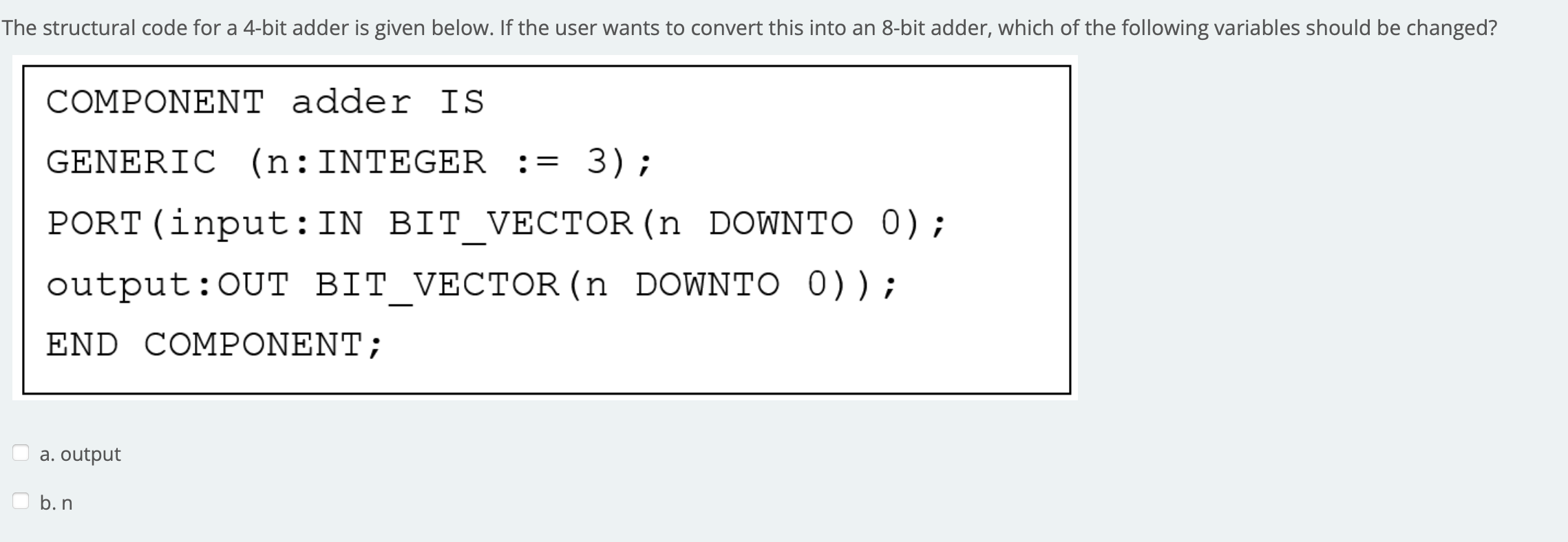 Solved The structural code for a 4-bit adder is given below. | Chegg.com