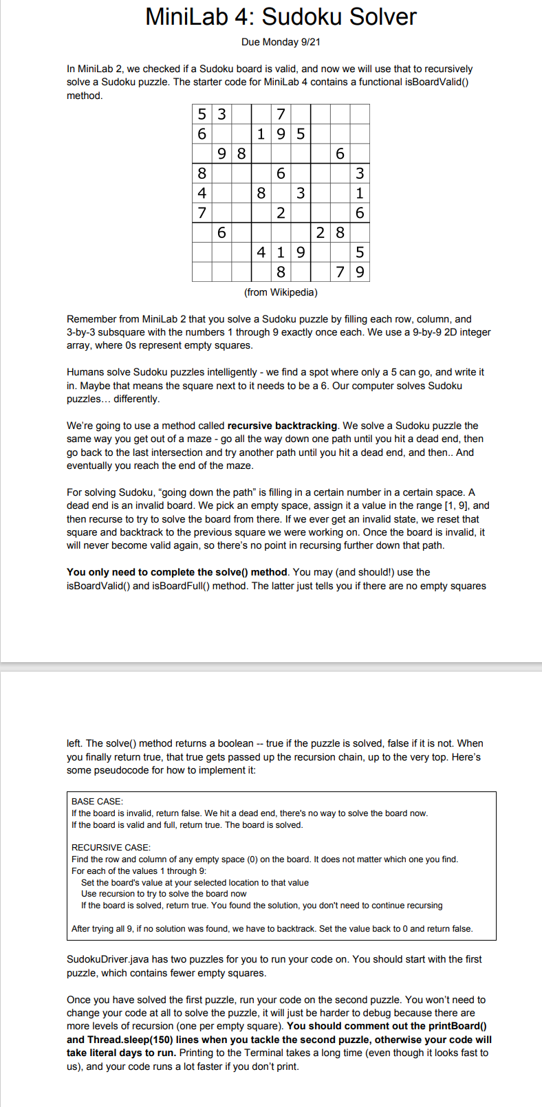 Solved Public Class Sudoku A 9 By 9 Array