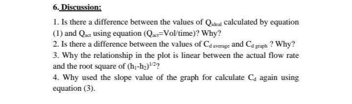 Solved 6. Discussion: 1. Is there a difference between the | Chegg.com