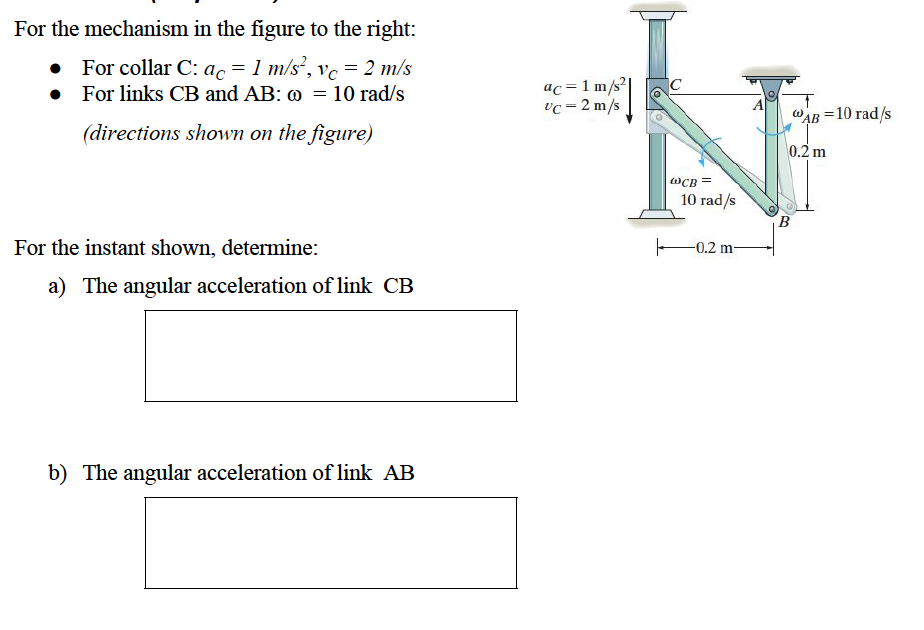 Solved For the mechanism in the figure to the right: For | Chegg.com
