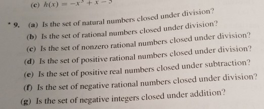 Solved (c) h(x)=-x" +x-s a) Is the set of natural numbers | Chegg.com