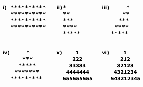 Solved . Write a program to print following | Chegg.com