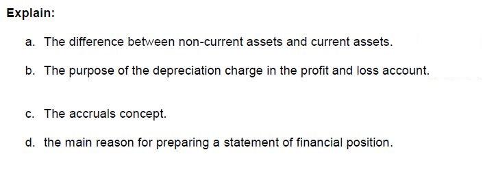 Solved Explain: a. The difference between non-current assets | Chegg.com