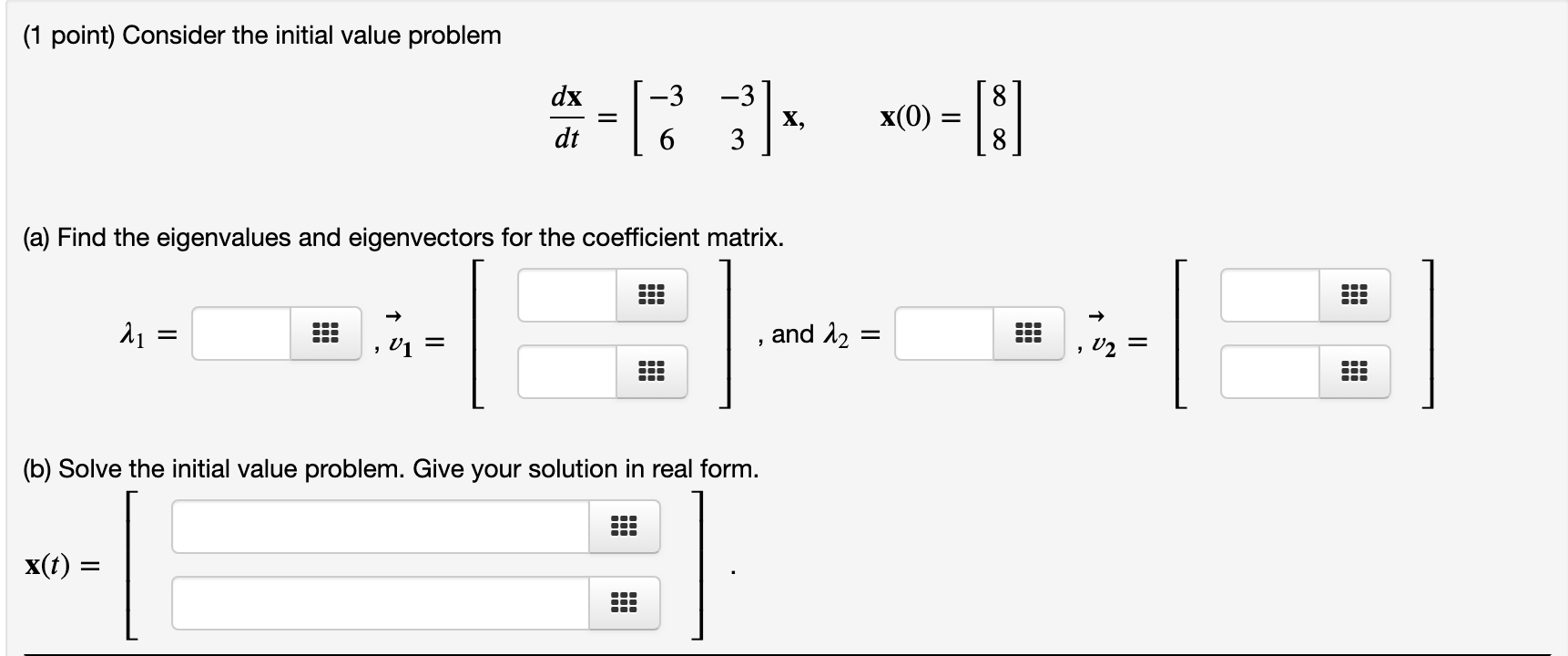 Solved (1 point) Consider the initial value problem (a) Find | Chegg.com