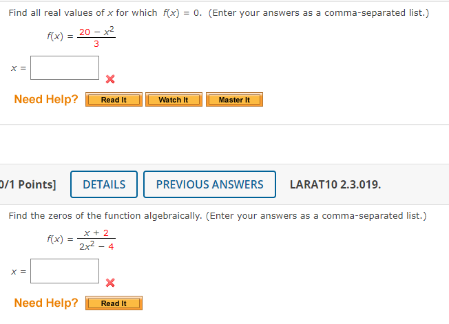 Solved = Find all real values of x for which f(x) = 0. | Chegg.com