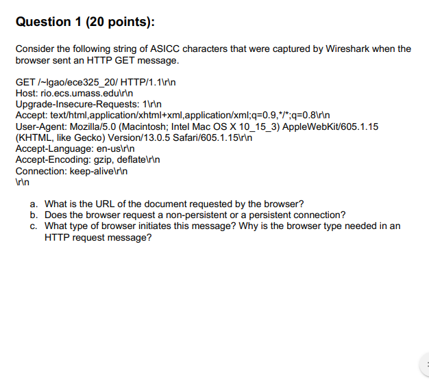 Solved Question 1 (20 points): Consider the following string | Chegg.com