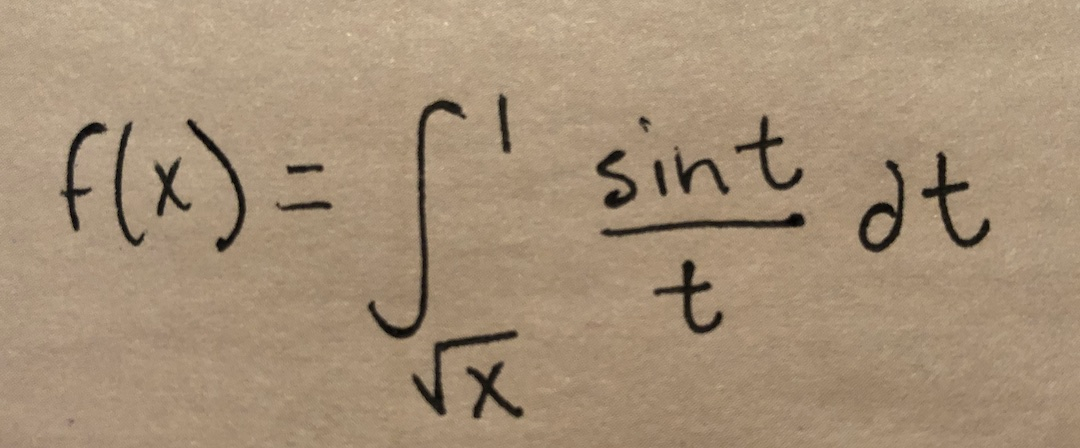 Solved f(x) = f' sint at | Chegg.com