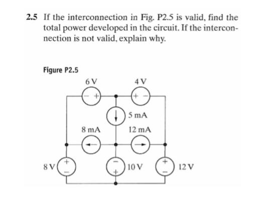 Solved 2.5 If the interconnection in Fig. P2.5 is valid, | Chegg.com