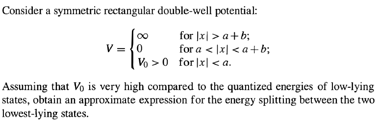 Solved Consider a symmetric rectangular double-well | Chegg.com