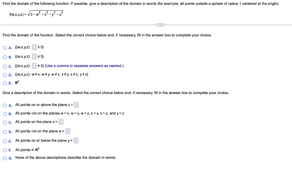 Solved Find The Domain Of The Following Function If