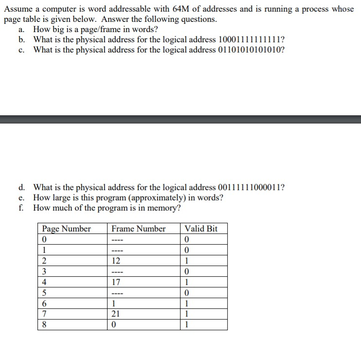 Assume a computer is word addressable with 64M of | Chegg.com