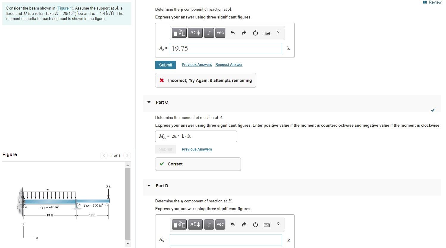 Solved Review Consider the beam shown in (Figure 1). Assume | Chegg.com