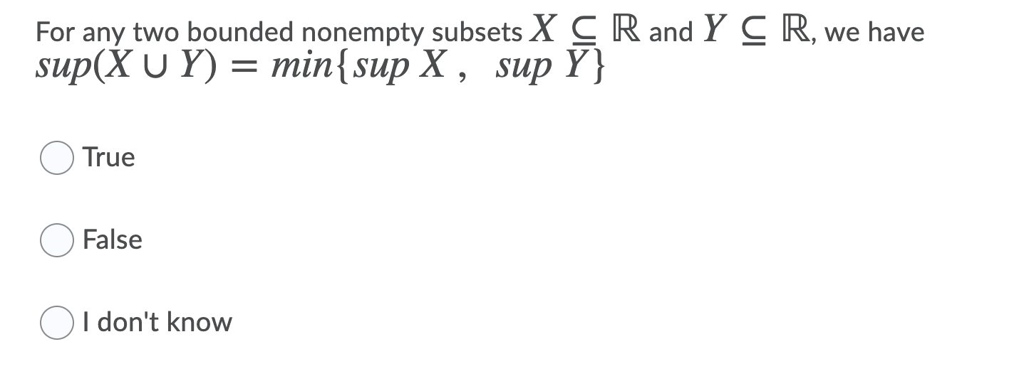 Solved For any two bounded nonempty subsets X CR and Y CR, | Chegg.com