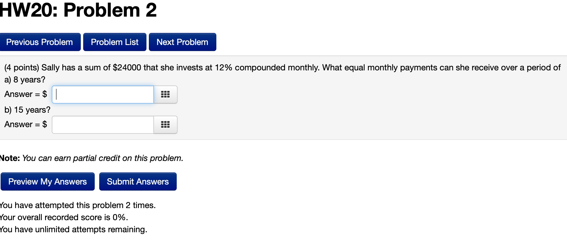 Solved HW20: Problem 2 Previous Problem Problem List Next | Chegg.com