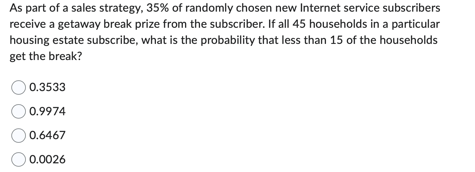 Solved As part of a sales strategy, 35% of randomly chosen | Chegg.com