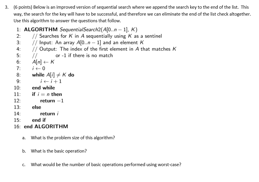 Solved (6 points) Below is an improved version of sequential | Chegg.com